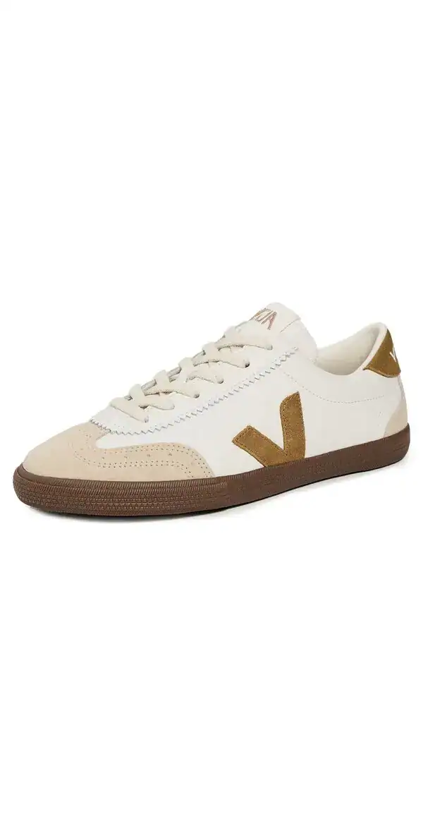 Veja Leather Volley Sneakers - White Tent Bark | Editorialist
